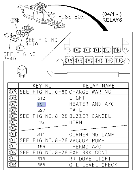 Isuzu Air Conditioning Relay P/N: GG8970609261 – G&G Fleet Supply